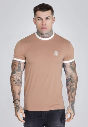 Siksilk Herren Beige, Wei&szlig; Ringer T-Shirt XXL