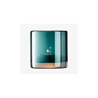 LSA International Epoque Teelichthalter H8.5cm Pfauenblau/Lüster