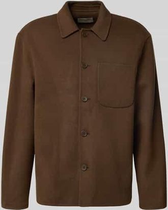 Officine Générale Regular Fit Hemdjacke aus reiner Wolle