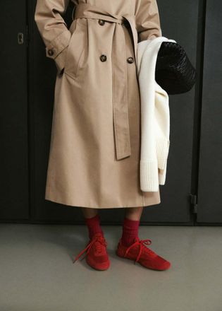 Mango Baskets en cuir lac&eacute;es rouge - Femme - 35 - MANGO