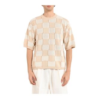 Laneus Homme, Pulls, Beige, Taille: XL Tricot &agrave; col rond