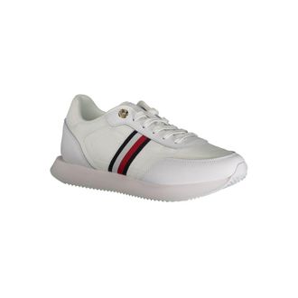 Tommy Hilfiger Contrast-Striped Leather Sneaker - White