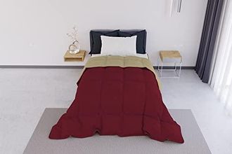 Italian Bed Linen ELEGANT Wintersteppdecke, Bordeaux/Creme, 220x260cm
