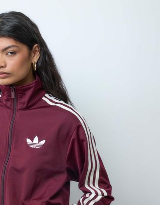 adidas Originals Firebird haut de surv&ecirc;tement ample bordeaux-Rouge
