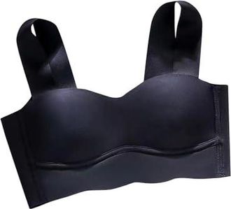 Generic Body blanc en dentelle &agrave; une bretelle sans poitrine fronc&eacute; mince soutien-gorge de sport de sommeil, Noir, 36