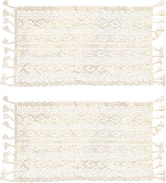 Pretyzoom 2 Stück Spitze Tischset Tischset Bauernhaus Wohnurlaub Rustikale Ornamente Rechteckigen Tisch Deckchen Tisch Deckchen Weihnachten Hochzeit Bankett Par