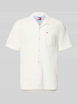 Tommy Jeans Regular Fit Freizeithemd aus Leinen-Baumwoll-Mix