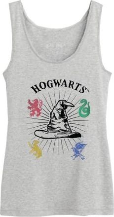 Harry Potter « Hogwarts » WOHAPOMTK020 Débardeur Femme, Gris Melange, Taille XL