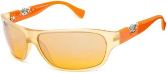Police unisex, Accessoires, Orange, Taille: ONE Size Lunettes de soleil orange miroir Injected Style