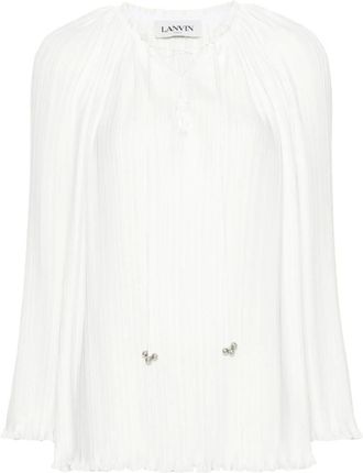 Lanvin Femme, Blouses et Chemises, Blanc, Taille: 38 FR Chemisier Casual Blanc avec Col Ouvert