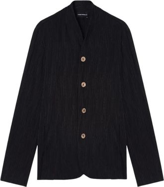 Emporio Armani Homme, Chemises, Noir, Taille: XL Veste crois&eacute;e &agrave; col en V
