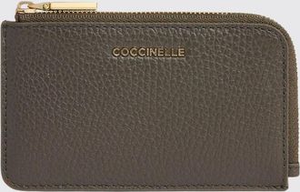 Coccinelle Porte-cartes Metallic Soft en cuir grain&eacute; avec fermeture zipp&eacute;e