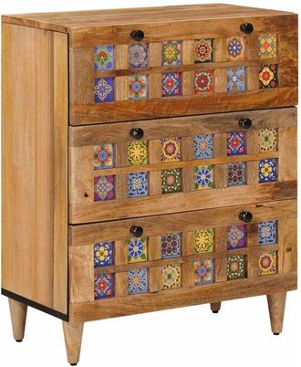 vidaXL Sideboard Natur 60 x 33 x 75 cm Massivholz Mango vidaXL