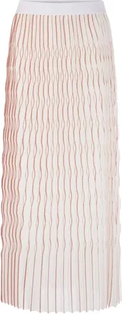 Marc Cain Femme, Jupes, Blanc, Taille: 42 FR Pleated Maxi Skirt