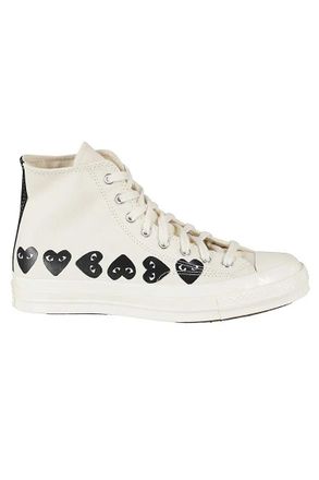 Comme Des Gar&ccedil;ons Low-Top Sneaker - Multi Heart Low High-Top Sneakers - Gr. 8_5 - in Wei&szlig; - f&uuml;r Damen