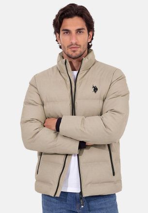 U.S.Polo Association Steppjacke Klassische Steppoptik mit Kontrastrei&szlig;verschluss und Mesh-Einsatz