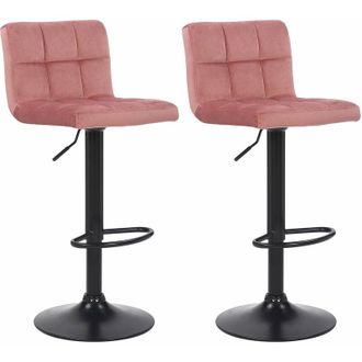 Clp Ensemble de 2 tabourets de bar Feni en velours rose