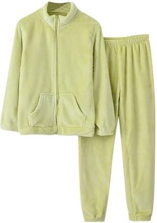 Generic V&ecirc;tements de sport pour femme - Ensemble mignon en velours - 2 costumes &agrave; capuche - Sweatshirt et pantalon de surv&ecirc;tement - V&ecirc;tements de nuit solides 