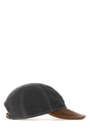 Miu Miu Hat Two-Tone Corduroy Baseball Cap - Gray