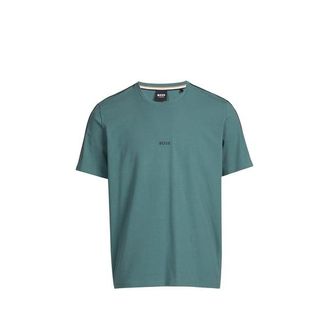 HUGO BOSS T-shirt droit &agrave; col rond en coton m&eacute;lang&eacute;