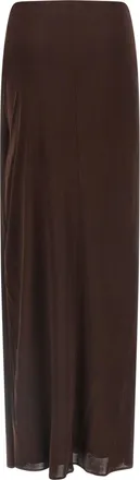 Elisabetta Franchi Shiny Viscose Skirt - Brown