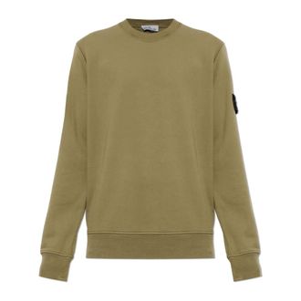 Stone Island Homme, Sweatshirts et sweats &agrave; capuche, Vert, Taille: M SweaT-shirt &agrave; col rond avec &eacute;cusson logo