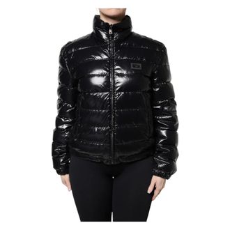 Dolce & Gabbana Logo Plaque Puffer Jacket - - Jackets - Damen - Schwarzk - L