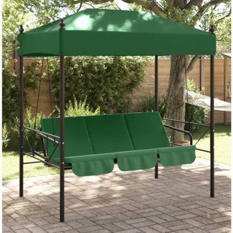 vidaXL Balancelle de jardin avec auvent vert acier Vidaxl