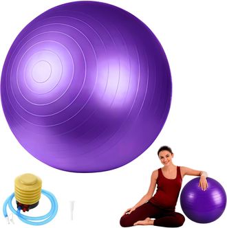 Pretyzoom Großer Gymnastikball Pilates Ball aus Dickem PVC für Yoga Fitness Core Training mit Anti Burst Funktion und Luftpumpe Vielseitiger Workout Ball für Zu