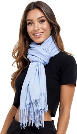 Glamexx24 Schal Damen Winterschal Gef&uuml;hl Langer Schal mit Fransen Baumwolle Warm Herbst Winter Unifarben Deckenschal und T&uuml;cher 200 x 74 cm