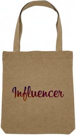 Fabulous Sac Shopping Tote Bag Aspect Lin - Influencer Reseaux Sociaux Vlogger - Sac de Courses Toile Epaisse 360g Beige Naturel Cabas Port&eacute; Epaule Solide Impr