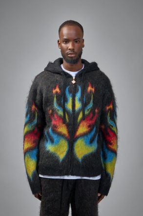 Casablanca Mohair Zip Hoodie Laurel Flame