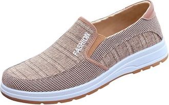 Generico Xbemkste Chaussures pour homme pour toutes les saisons, dessous plat, bout rond, chaussures en tissu antid&eacute;rapantes, couleur unie, confortables, &eacute;last