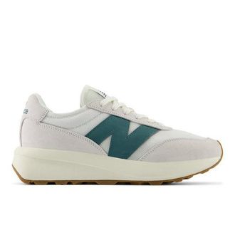 New Balance Unisexe 370 en Blanc/Vert, Su&egrave;de/Mesh, Taille 37.5 Large