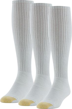 Gold Toe Herren Ultra Tec Performance Over-The-Calf Sportsocken, Multipairs, Weiß (3 Paar), X-Large, Weiß (3 Paar)