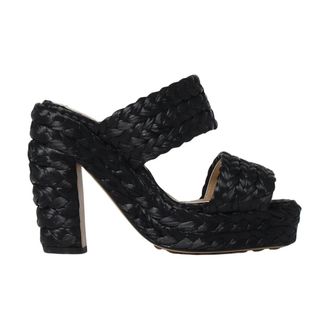 Bottega Veneta Schwarze Gewebte Absatzsandalen - - Shoes - Damen - Schwarzk - 37 1/2 EU