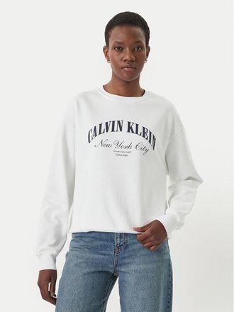 Calvin Klein Jeans Sweatshirt Logo Graphic LV047F818G Wei&szlig; Regular Fit