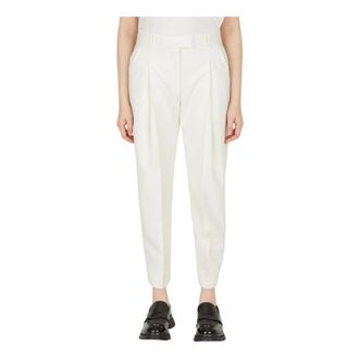 Alexander McQueen Exaggerated Pleat Tailored Hosen - - Trousers - Damen - Wei&szlig; - S
