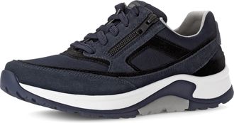 Rollingsoft Keilsneaker ROLLINGSOFT, Herren, Gr. 9,5 (44), schwarz (dunkelblau, schwarz), Mesh, Veloursleder, Schuhe, Schn&uuml;rschuh, Halbschuh, Freizeitschuh, Au&szlig;en