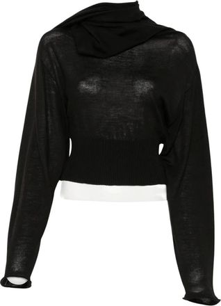 Rick Owens Femme, Pulls, Noir, Taille: 40 FR Top &eacute;charpe