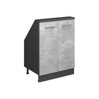 Vicco Meuble de Rangement sous Pente Rion, Béton/Anthracite, avec 2 Portes