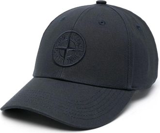 Stone Island Homme, Accessoires, Bleu, Taille: ONE Size Casquette en coton avec logo en relief