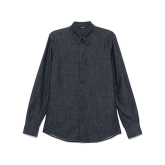 Dolce & Gabbana Denim Logo Patch Hemd - - Shirts - Herren - Blau - M