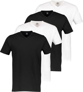 Lerros Herren T-Shirts (DE/NL/SE/PL, Alphanumerisch, XXL, Regular, Regular, 2 x schwarz / 2 x wei&szlig;)