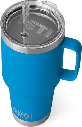 Yeti Rambler Trinkbecher Mit Trinkhalmdeckel, Big Wave Blue, 35oz (1 l)