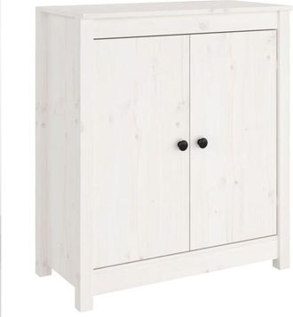vidaXL Sideboard Weiß 70x35x80 cm Massivholz Kiefer - Vidaxl
