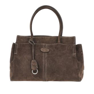 Tod's Suede leather medium shopping bag Woman One Size