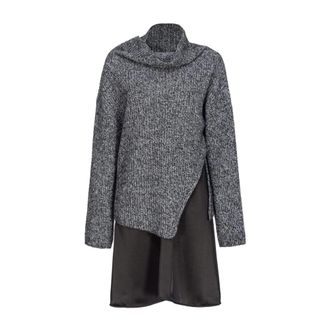 Pinko Geschichtete Strick Wickelkleid - - Dresses - Damen - Grau - S