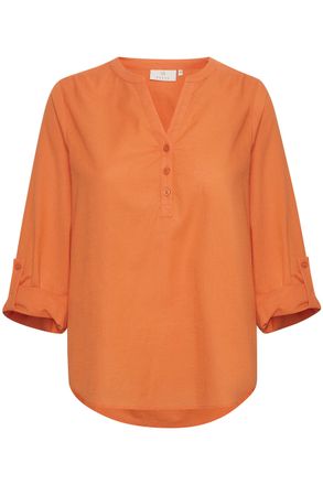 Kaffe Damen Damenbluse, langärmlig, Regular Fit Kamajse Bluse, Vermillion Orange, 36