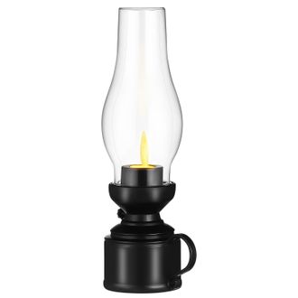 OSALADI Led Kerosinlampe Retro &Ouml;llaterne Flammenlos Kunststoff Dekoration F&uuml;r Wohnzimmer Garten Und Notfall Beleuchtung